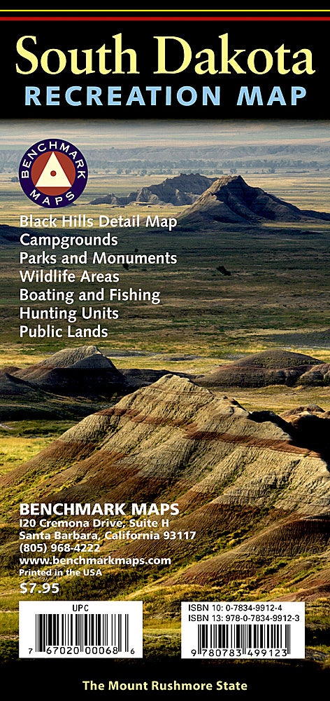National Geographic Benchmark South Dakota SD Recreation Map BE0BENSDR ...