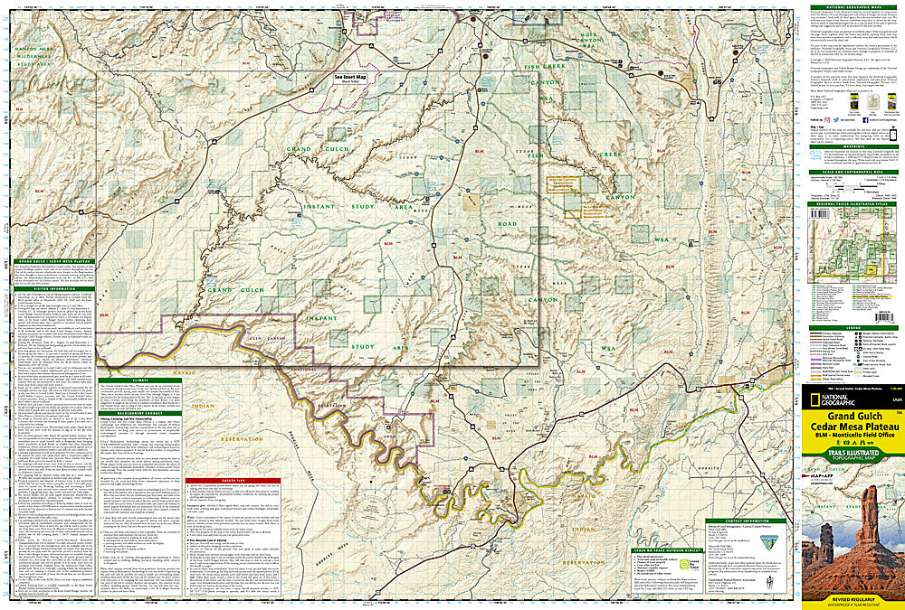 National Geographic UT Grand Gulch Plateau Trail Map Trails Illustrate ...